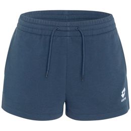 Sweatshorts Lotto, Damen, Gr. XL (42), Normalgrößen, blau (marineblaus), 80% Baumwolle, 20% Polyester, unifarben, regular fit kurz, Hosen, - mit praktischem Kordelzug