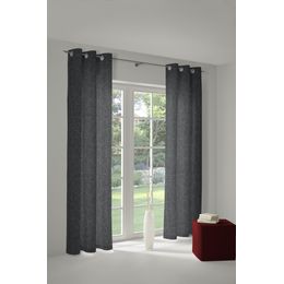 Vorhang WIRTH "Toco-Ranke" Gr. 1, grau (anthrazit), B:132cm H:145cm, Chenille, Polyacryl, Polyester, Gardinen
