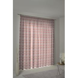 Vorhang WIRTH "Laufenberg" Gr. 1, rot (apricot), B:132cm H:145cm, Jacquard, Baumwolle, Polyester, Gardinen
