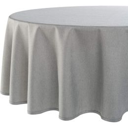 Tischdecke Delindo Lifestyle "WIEN" Gr. 5, grau, Ø:160cm, Polyester, Tischdecken, Fleckabweisend, pflegeleicht, 180 g/m²
