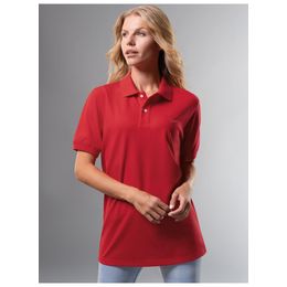 Poloshirt TRIGEMA "TRIGEMA Poloshirt DELUXE Piqué", Damen, Gr. XL, braun (kirsch), 100% Baumwolle, Basic, Shirts
