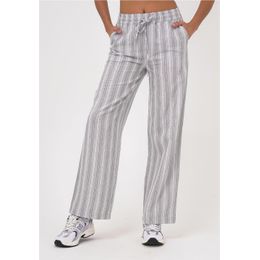 Stoffhose FRESHLIONS "Giselle", Damen, Gr. M, EURO-Gr&ouml;&szlig;en, grau, 100% Baumwolle, gestreift, lang, Hosen Stoffhose, in tollem Streifen-Design