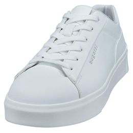 Plateausneaker Bugatti, Herren, Gr. 42, wei&szlig;, Lederimitat, Schuhe Plateausneaker, Freizeitschuh, Halbschuh, Schn&uuml;rschuh mit seitlicher Logopr&auml;gung