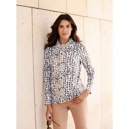 Rollkragenshirt Inspirationen "Rollkragen-Shirt", Damen, Gr. 36, gelb (ecru, camel, bedruckt), 95% Baumwolle, 5% Elasthan, bedruckt, gemustert, gepunktet, mehrfarbig, Shirts