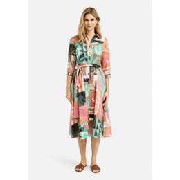 Sommerkleid Milano Italy, Damen, Gr. 40, Normalgrößen, bunt (colorful), Material: 100% Baumwolle, bedruckt, gemustert, Casual, regular fit Midi, hoch geschlossener Ausschnitt, eingesetzt Manschette, Kleider, mit Taschen