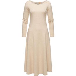 A-Linien-Kleid Ragwear "Appero Long", Damen, Gr. M (38), Normalgrößen, beige, Material: 70% Baumwolle, 30% Polyester, Basic, A-Linie ca. Mitte Wade, Rundhals, Ärmel ohne Ärmelschlitz abgesteppte Kante, Kleider, Stylisches Langarm-Kleid für den Winter