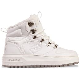 Sneaker Lotto, Gr. 36, weiß (weiß, leuchtendesgrau), Kunstfaser, Synthetik, Schuhe, - mit Metal-Hooks für komfortables Schnüren