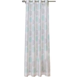 Gardine HEINE HOME Gr. 4, blau (t&uuml;rkis, wei&szlig;), B:135cm H:245cm, Viskose, Gardinen, Gardine