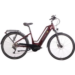 E-Bike SAXONETTE "Quantum Sport" Gr. 50, rot (bordeaux, schwarz), Elektrofahrräder, Damen, 50cm, 28 Zoll (71,12cm), Pedelec, Elektrofahrrad für Damen u. Herren