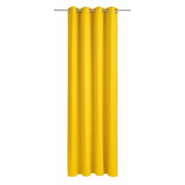 Vorhang WIRTH "Dim out" Gr. 1, gelb, B:145cm H:150cm, Polyester, Gardinen
