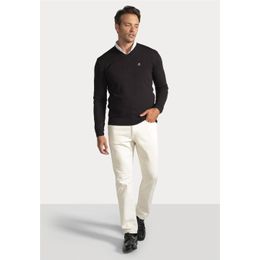 Strickpullover SIR RAYMOND TAILOR "Los Angeles", Herren, Gr. L, schwarz, 100% Baumwolle, unifarben, Casual, normal, V-Ausschnitt, Pullover, mit klassischem V-Ausschnitt