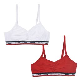 Bustier LEVI'S KIDS, Mädchen, Gr. L (158/164), N-Gr, rot (weiß, rot), Obermaterial: 95% Baumwolle, 5% Elasthan, körpernah, BHs, for GIRLS