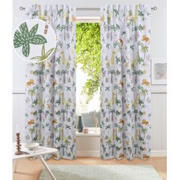 Gardine my home "Lavisha" Gr. 4, grün, B:130cm H:245cm, Polyester, Gardinen