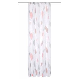 Gardine HEINE HOME Gr. 1, rosa (rose, wei&szlig;), B:140cm H:145cm, Polyester, Gardinen, Gardine