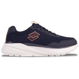Sneaker Lotto, Damen, Gr. 45, blau (navy, orange), Synthetik, Textil, unifarben mit Farbeinsatz, Schuhe Sneaker, - ohne B&uuml;cken & Schn&uuml;ren