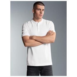 Poloshirt TRIGEMA "TRIGEMA Poloshirt mit Stehkragen", Herren, Gr. L, weiß, 100% Baumwolle, Shirts