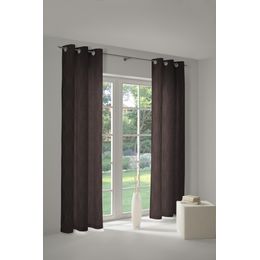 Vorhang WIRTH "RICCIA" Gr. 2, lila (braun, lila), B:132cm H:180cm, Jacquard, Obermaterial: 75% Polyester, 25% Baumwolle, Gardinen