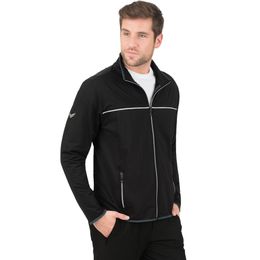 Trainingsjacke TRIGEMA "TRIGEMA Praktische Sportjacke aus Microfaser", Herren, Gr. S, schwarz, 92% Polyester, 8% Elastan, Sportlich, Jacken