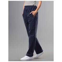 Jerseyhose TRIGEMA "TRIGEMA Freizeithose aus 100% Baumwolle", Damen, Gr. M, US-Größen, blau (navy), 100% Baumwolle, Hosen