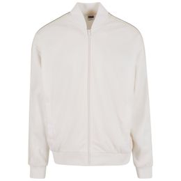 Allwetterjacke Urban Classics "Urban Classics Tennis Core Jacket", Herren, Gr. 3XL, weiß (sanftes weiß), 100% Polyester, mehrfarbig, Casual, normal, V-Ausschnitt, Jacken