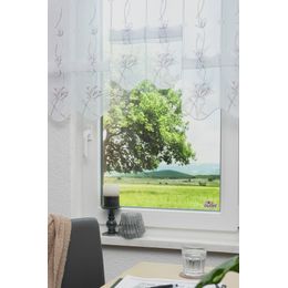 Scheibengardine Stickereien Plauen "Kiara" Gr. 4, rot (bordeaux), B:193cm H:95cm, Voile, Polyester, Gardinen