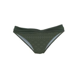 Bikini-Hose Lascana "Omara", Damen, Gr. 36, N-Gr, grün (oliv), Microfaser, Recycling-Polyamid, unifarben, Modisch, Badehosen, aus recycelten Material