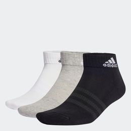 Funktionssocken adidas Performance "CUSHIONED SPORTSWEAR ANKLE SOCKEN, 6 PAAR", Herren, Gr. S (37/39), blau (medium grau heather, weiß, schwarz), Obermaterial: 62% Baumwolle, 34% Polyester, 3% Elasthan, 1% Polyamid, Socken