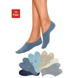 H.I.S. Füßlinge H.I.S, Damen, Gr. 39-42, blau (2x jeans, 1x ecru, 2x beige, 2x hellblau, 2x marine, 1x dunkelblau), Baumwolle, Elasthan, Polyamid, meliert, elastisch, Socken, weit ausgeschnitten