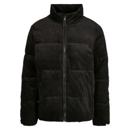 Winterjacke Urban Classics "Urban Classics Herren Boxy Corduroy Puffer Jacket", Herren, Gr. S, schwarz, 100% Baumwolle, unifarben, Klassisch, normal, amerikanischer Ausschnitt, Jacken