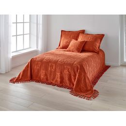 Tagesdecke PEREIRA DA CHUNA Gr. 1, orange (terracotta), B:140cm L:210cm, 100% Baumwolle, Tagesdecken