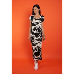 Maxikleid Seidel Moden, Damen, Gr. 52, N-Gr, beige (beige,18), Jersey, Obermaterial: 96% Viskose, 4% Elasthan, bedruckt, gebl&uuml;mt, k&ouml;rpernah lang, Rundhals, Kleider Maxikleid, mit floralem Muster, MADE IN GERMANY