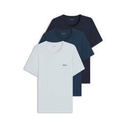 T-Shirt BOSS "TShirtRN 3P Classic", Herren, Gr. M, open miscellaneous 971, Jersey, Obermaterial: 100% Baumwolle, regular fit, Rundhals, eingesetzt, Shirts, mit Logostickerei
