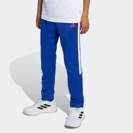 Sporthose adidas Sportswear "J HOT TIRO PT", M&auml;dchen, Gr. 164, N-Gr, wei&szlig; (semi lucid blau, pure ruby, wei&szlig;), Obermaterial: 70% Polyester, 30% Baumwolle, Hosen Sporthose