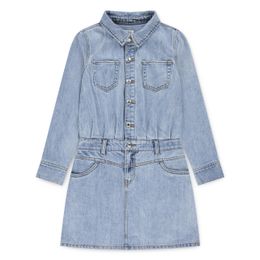 Jeanskleid LEVI'S KIDS "LVG LS WESTERN DRESS", Mädchen, Gr. 10 (140), N-Gr, this and that w, o destruction, Denim/Jeans, Obermaterial: 100% Baumwolle, Casual, Kleider, mit Druckknöpfen, for Girls