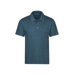 Poloshirt TRIGEMA "TRIGEMA Poloshirt aus Single-Jersey", Herren, Gr. L, blau (jeans, melange), 100% Baumwolle, Basic, Shirts