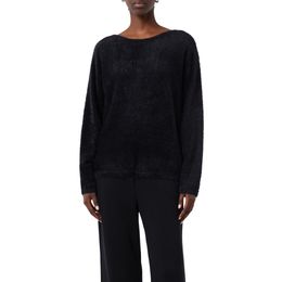 Strickpullover comma, Damen, Gr. 34, schwarz, Strick, Obermaterial: 50% Baumwolle, 50% Polyamid, unifarben, Casual, Pullover