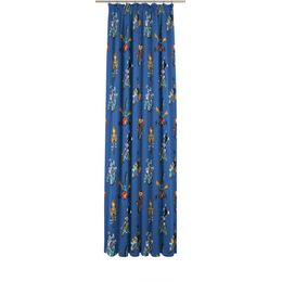 Vorhang WIRTH "Looney" Gr. 1, blau, B:142cm H:145cm, Satin, Polyester, Gardinen, Warner Bros.