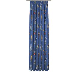 Vorhang WIRTH "Looney" Gr. 2, blau, B:142cm H:175cm, Satin, Polyester, Gardinen, Warner Bros.