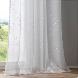 Gardine HEINE HOME Gr. 1, weiß, B:135cm H:145cm, Baumwolle, Polyester, Gardinen