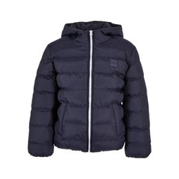 Winterjacke Urban Classics "Urban Classics Herren Boys Basic Bubble Jacket", Jungen, Gr. 110/116, blau (navy, weiß, navy), 100% Polyamid, unifarben, Casual, normal, ohne Ausschnitt, Jacken