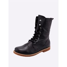 Schnürstiefelette Andrea Conti, Damen, Gr. 37, schwarz, Glattleder, Leder, Rindsleder, Schuhe Schnürstiefelette