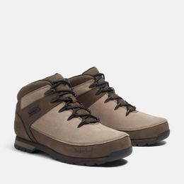 Schnürboots Timberland "EURO SPRINTMID LACE UP BOOT", Gr. 46, braun (md grau nubuck w dk braun), Leder, Sportlich, Schuhe, Winterstiefel, Schnürstiefel, Winterschuhe
