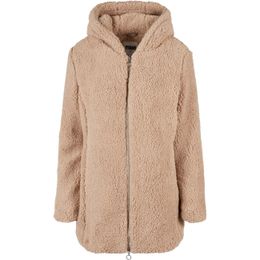 Allwetterjacke Urban Classics "Urban Classics Damen Ladies Sherpa Jacket", Damen, Gr. L, grau (softtaupe), 100% Polyester, unifarben, normal, ohne Ausschnitt, Jacken