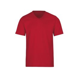 T-Shirt TRIGEMA "TRIGEMA V-Shirt DELUXE Baumwolle", Damen, Gr. XL, braun (kirsch), 100% Baumwolle, Basic, Shirts