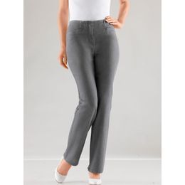 Dehnbund-Jeans COSMA, Damen, Gr. 22, Kurzgrößen, grau, 76% Baumwolle, 22% Polyester, 2% Elasthan, unifarben, lang, Jeans