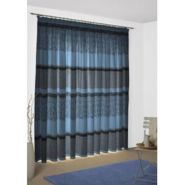Vorhang WIRTH "Maribor" Gr. 1, blau (petrol), B:132cm H:145cm, Jacquard, Baumwolle, Polyester, Gardinen