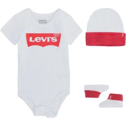 Body LEVI'S KIDS "Neugeborenen-Geschenkset", Baby, Gr. 1 (62/68), N-Gr, weiß, Obermaterial: 100% Baumwolle. Obermaterial 2: 62% Baumwolle, 34% Polyethylen, 4% Elasthan. Söckchen: 62% Baumwolle, 34% Polyester, 4% Elasthan, bedruckt, Bodys, UNISEX