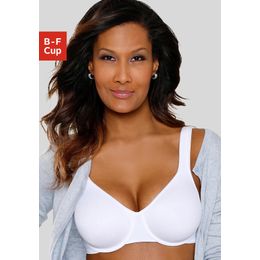 Minimizer-BH Lascana, Damen, Gr. 100, Cup D, weiß, Microtouch, Obermaterial: 82% Polyamid (TACTEL), 18% Elasthan (LYCRA), BHs, mit Bügel und nahtlosen Cups, aus seidiger Microfaser, Basic Dessous