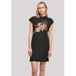 Shirtkleid F4NT4STIC "Blumen", Damen, Gr. 3XL, schwarz, Obermaterial: 100% Baumwolle, regular fit, ohne B&uuml;ndchen, Kleider Shirtkleid, Print