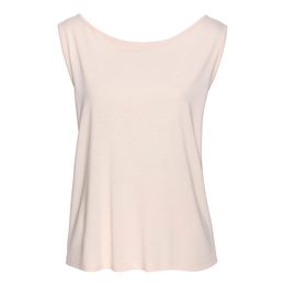 Shirttop Buffalo, Damen, Gr. 32/34, beige (champagner), Jersey, Obermaterial: 100% Viskose, unifarben, figurumspielend, U-Boot-Ausschnitt, Tops, mit Zierbändern hinten, sommerliches Jerseytop, Basic